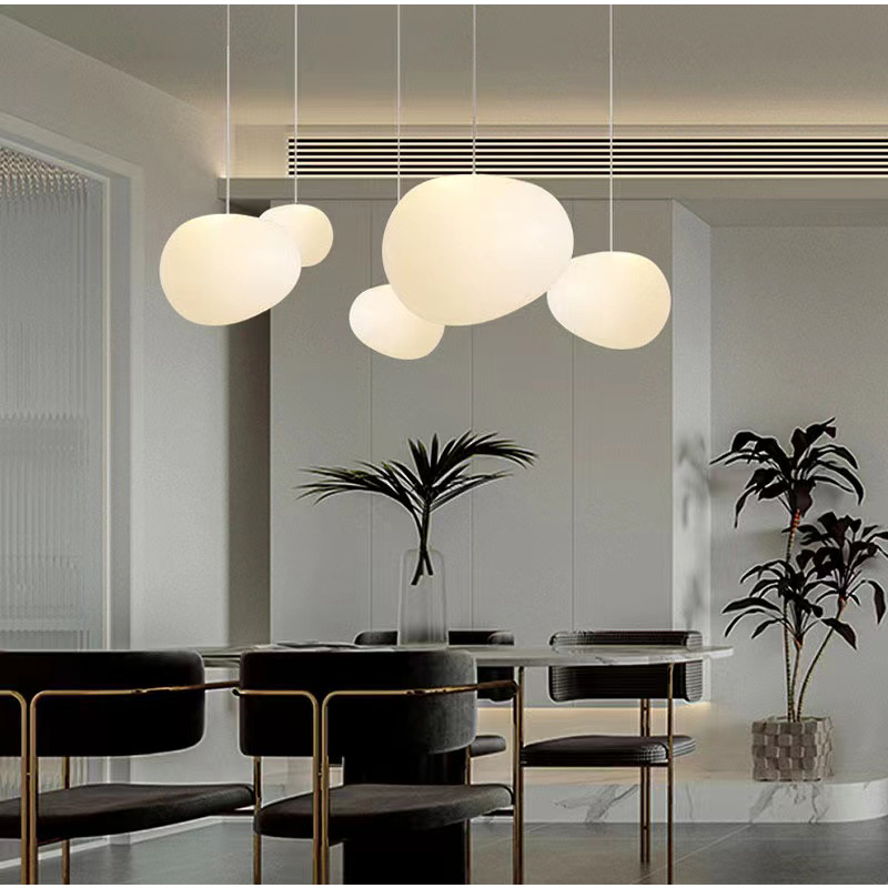 LAMPU GANTUNG SILING MEJA MAKAN BAR COUNTER LIGHT PEBBLE SHAPED UNIQUE ...