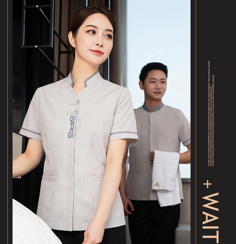 Ready Stock Hotel uniform linen cleaning clothing short-sleeved female ...