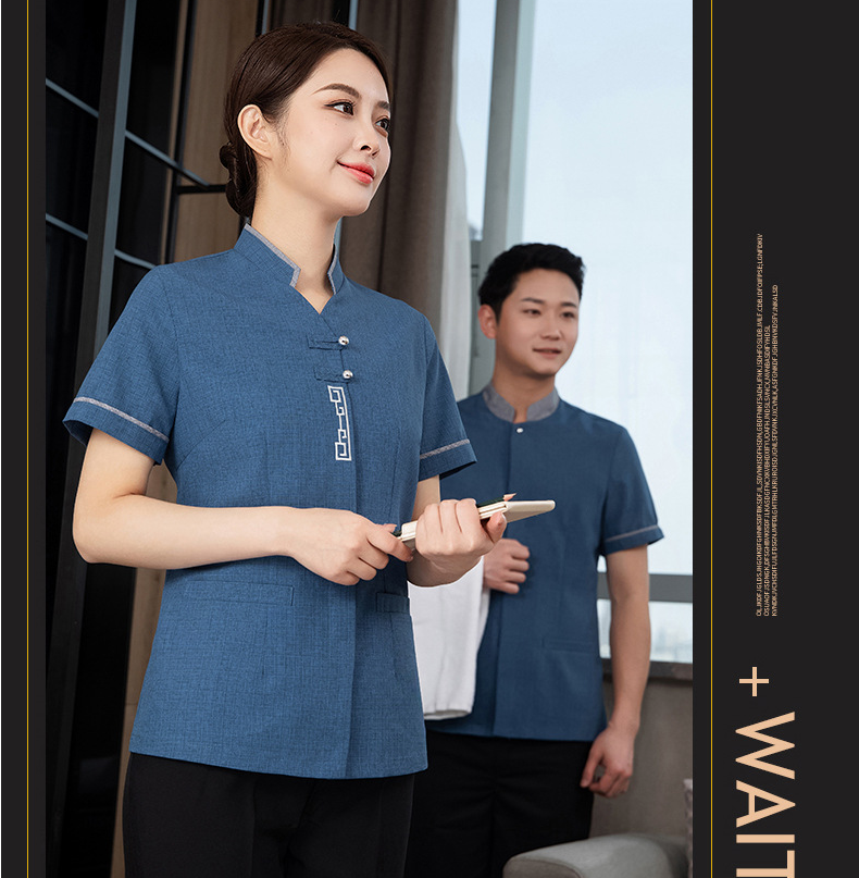 Ready Stock Hotel uniform linen cleaning clothing short-sleeved female ...