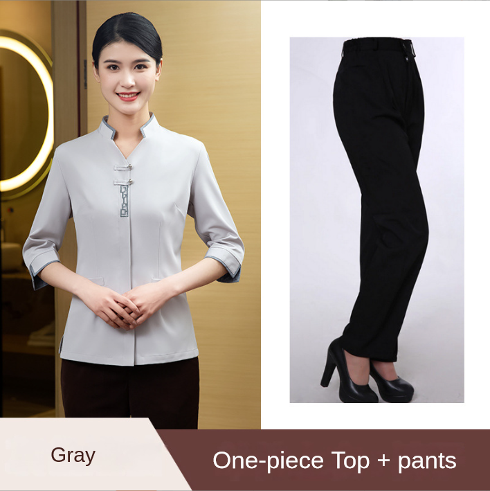 Ready Stock Cleaning clothing uniform short-sleeved female hotel room ...