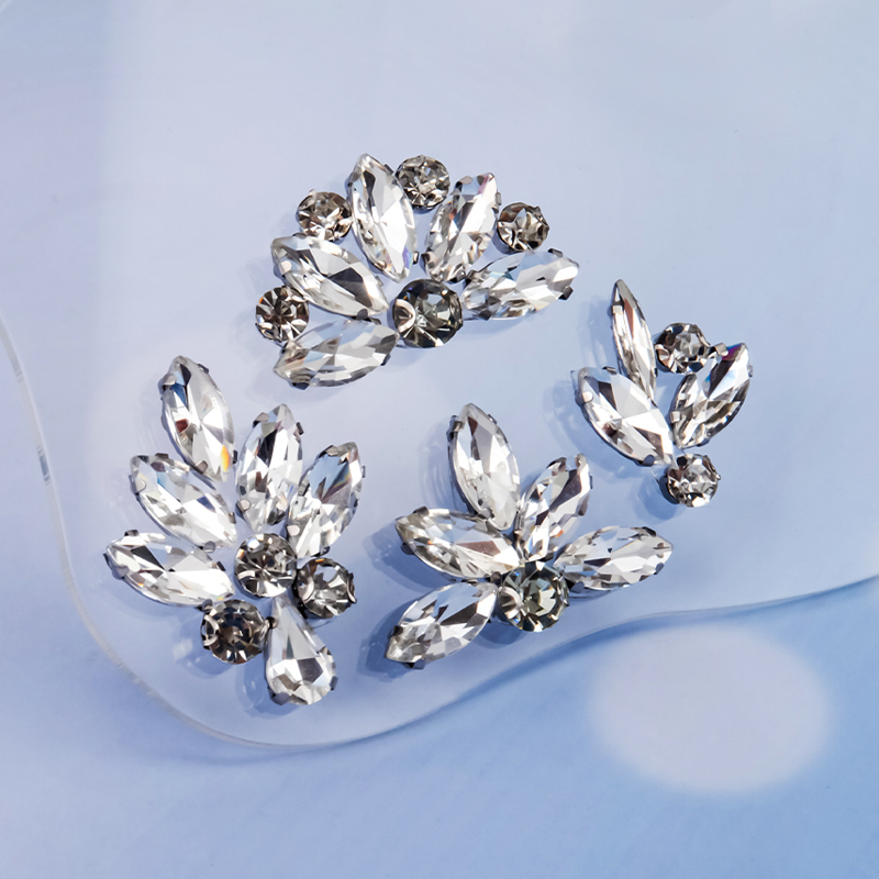 QIAO Diamond Beaded crystal patches Rhinestone Patches glue back ...