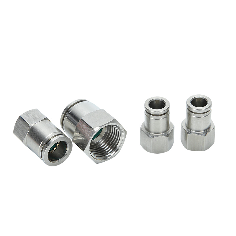 304 Stainless Steel PCF Pneumatic Female Connector Pipe Push In Quick ...