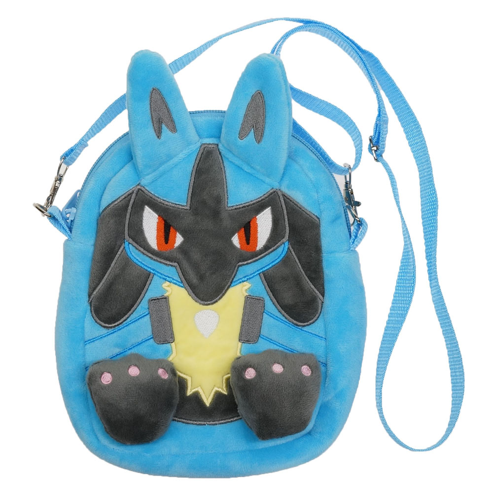 25cm Anime Pokemon Lucario Rowlet Plush Doll Backpack Model For Child ...
