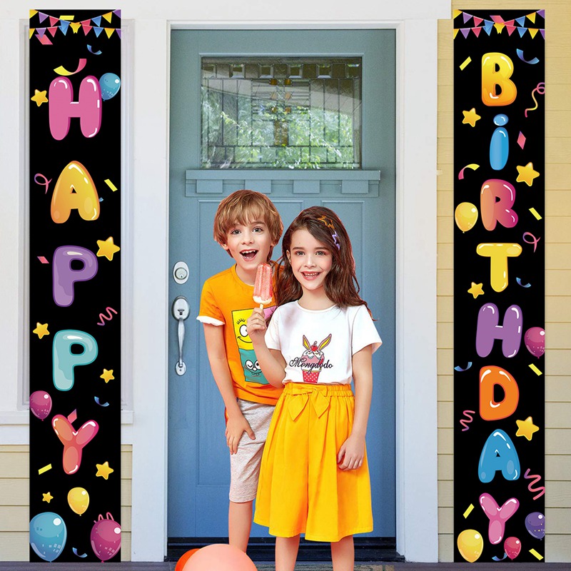 【Local Inventory】Color Balloon Happy Birthday Backdrop Curtain Confetti ...