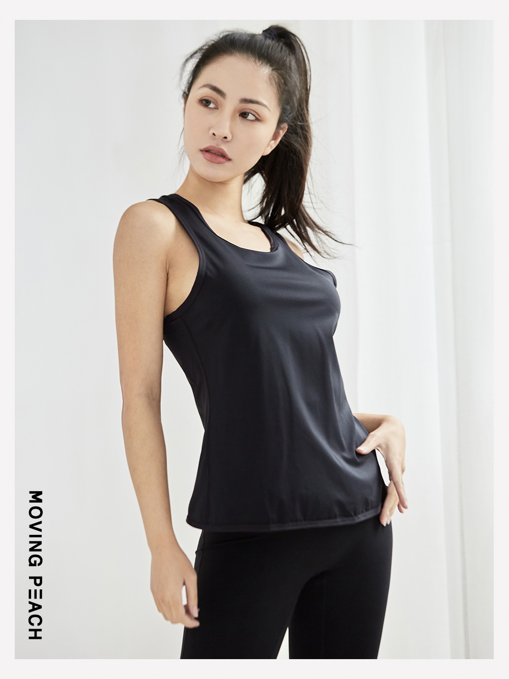 MOVING PEACH Fitness tank top vest female jogging fitness top yoga ...