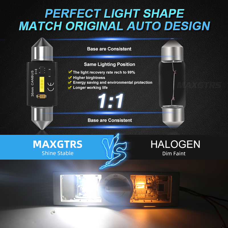 MAXGTRS 2x C5W C10W CANBUS led bulb 12V Festoon 31mm 36mm 39mm 41mm reading lamp car interior ...