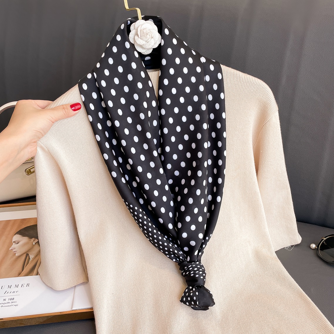 LISA Printed Scarf Square Scarf Silk Feel Scarves Printed Musilim Lady ...