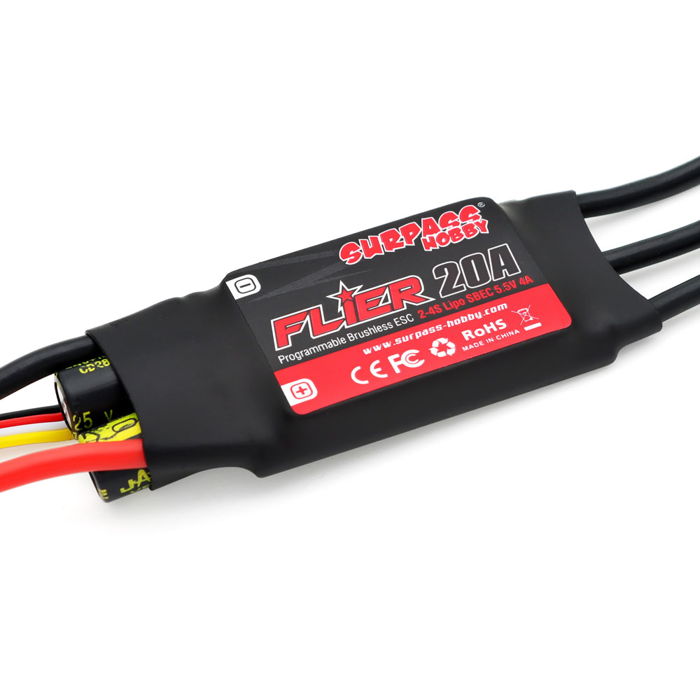 SURPASS HOBBY Flier 20A 30A 40A 50A 60A 80A 100A Brushless ESC Speed Controller with BEC 2-6S ...