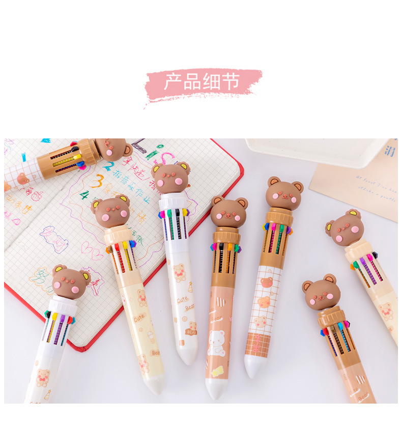 0.5mm refill Ballpoint pen 10 colors ballpoint pen Cute cartoon bear ...