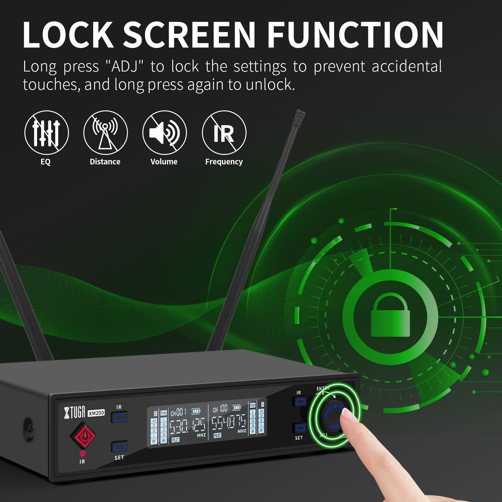 XTUGA XM200 Professional 2 Channel UHF Wireless Microphone System, True ...