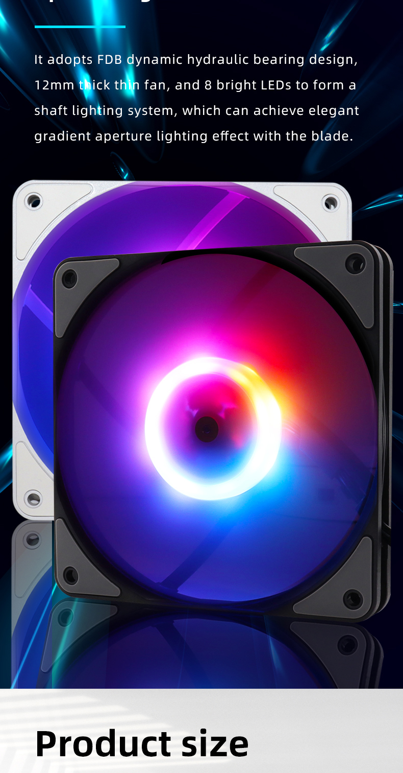 OCNG OC-12015-XT Case Fan 5V 3pin ARGB Chassis Fan 120mm FDB Bearing ...