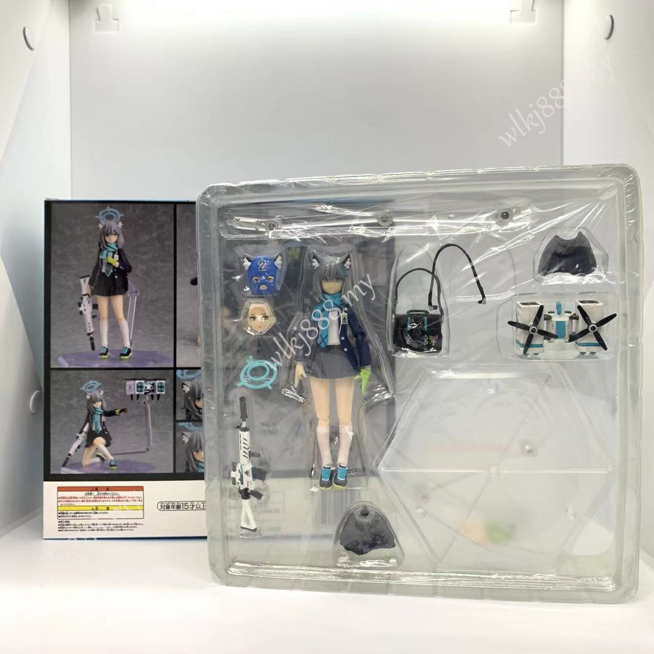 Figma Blue Archive Action Figure 567 Shiroko Sunaookami Change Face ...