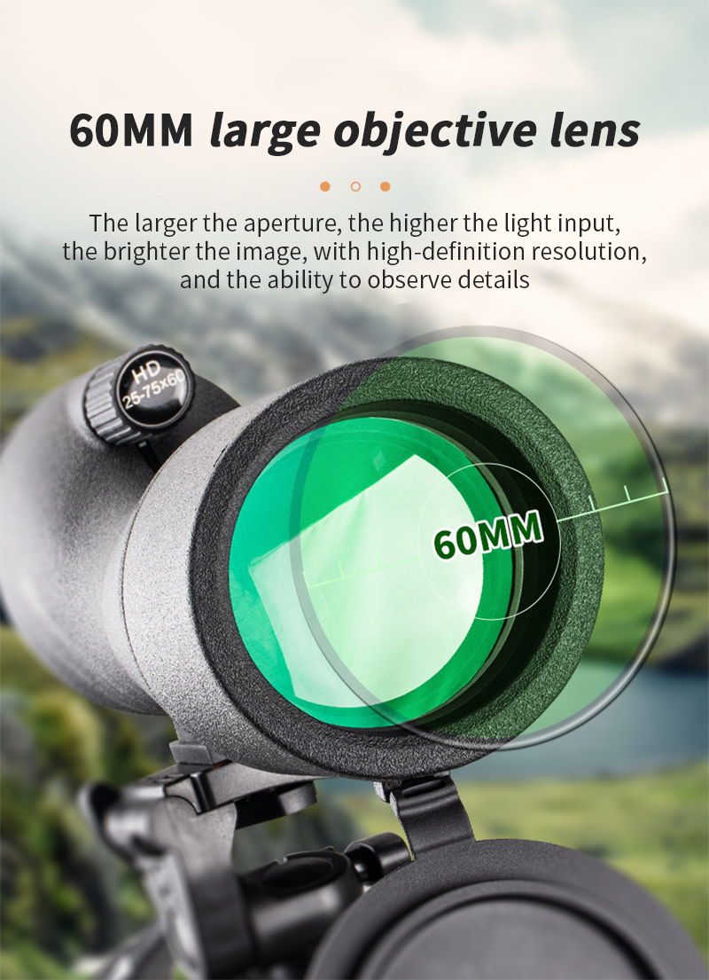 25-75x60 Spotting Scope Zoom Telescope BAK4 Prism Waterproof Powerful ...