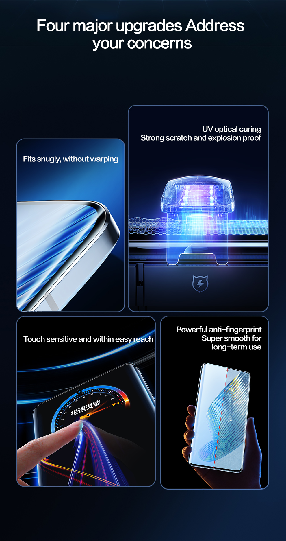 SmartDevil UV Tempered Glass For Huawei Honor Magic5/Magic5Pro Full Screen Anti-Fingerprint ...