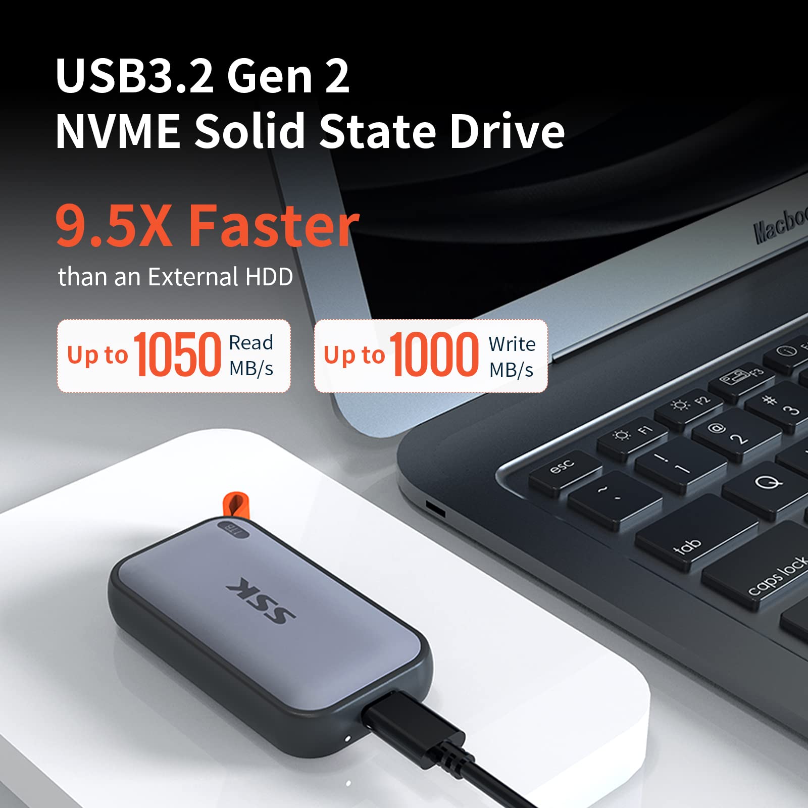 SSK 1050Mb/s Portable External SSD 1TB USB3.2 Gen2 250GB 500GB 1TB 2TB External Solid State ...