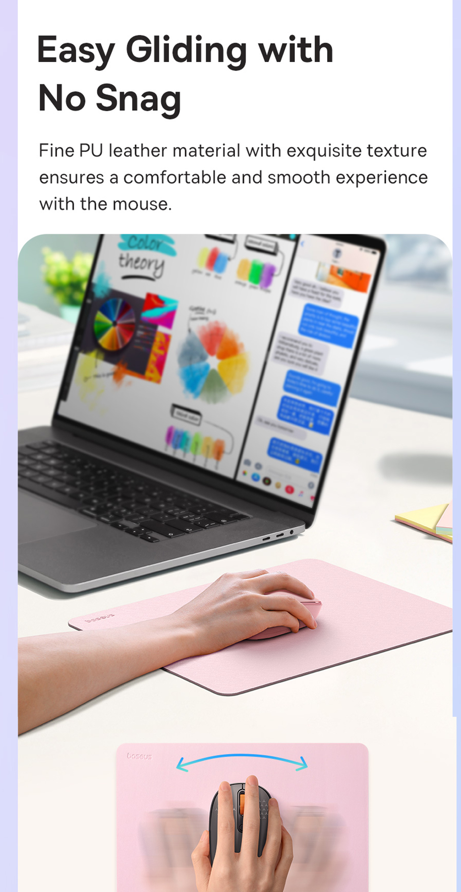 Baseus Mouse Pad Gaming Mousepad Office Computer Mouse Mat Double-sided ...