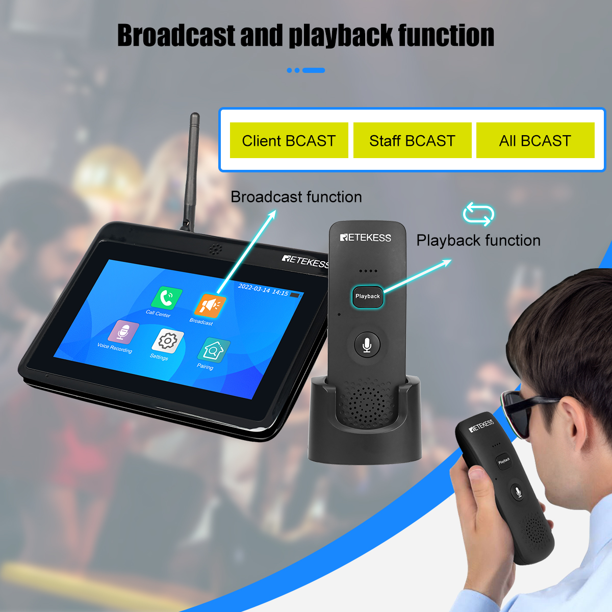 Retekess TD125 7-inch Wireless Voice Pager Two-Way Conversation ...