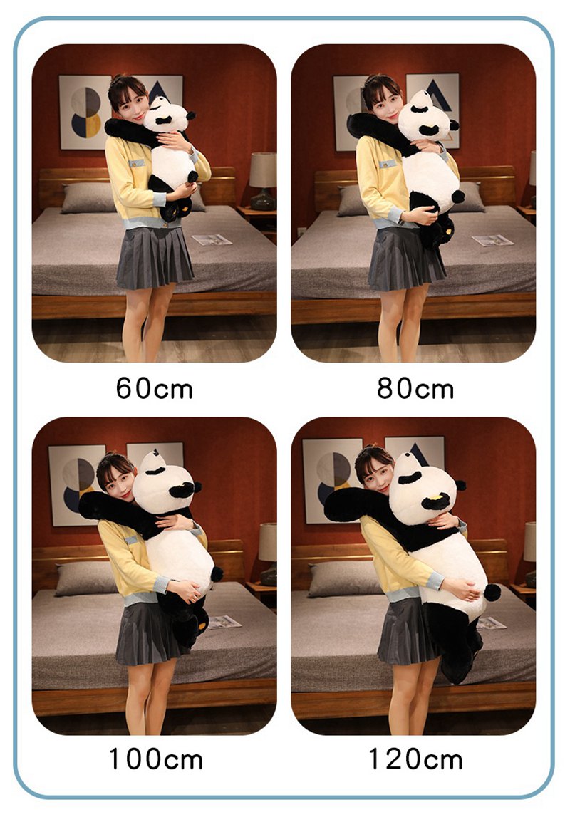 120CM Cute Giant Long Panda Bear Plush Lie Prone Posture Stuffed Animal ...
