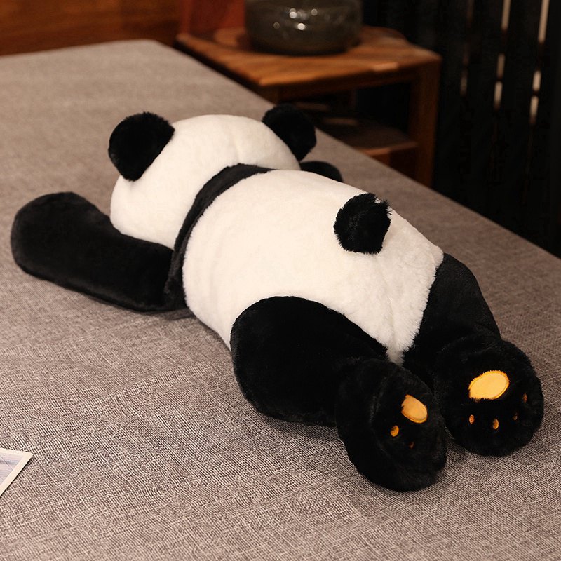 120CM Cute Giant Long Panda Bear Plush Lie Prone Posture Stuffed Animal ...