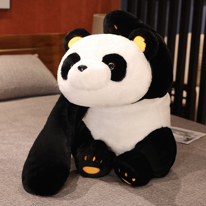 120CM Cute Giant Long Panda Bear Plush Lie Prone Posture Stuffed Animal ...
