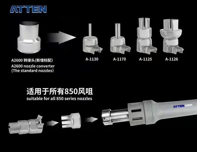 ATTEN ST-862D 1000W Hot Air Gun Intelligent Digital Display BGA Rework ...