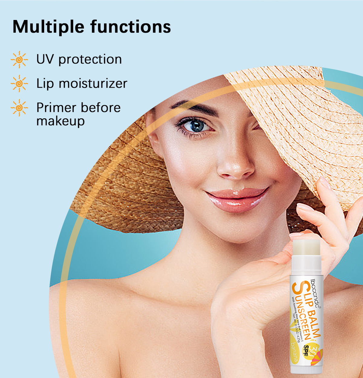 IBCCCNDC Sunscreen Lip Balm SPF 30 UVA Protection Lips Moisturizer ...