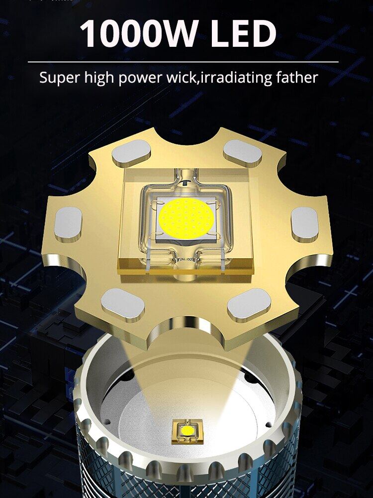 12000000LM 1000W flashlights heavy duty japan emergency light ...