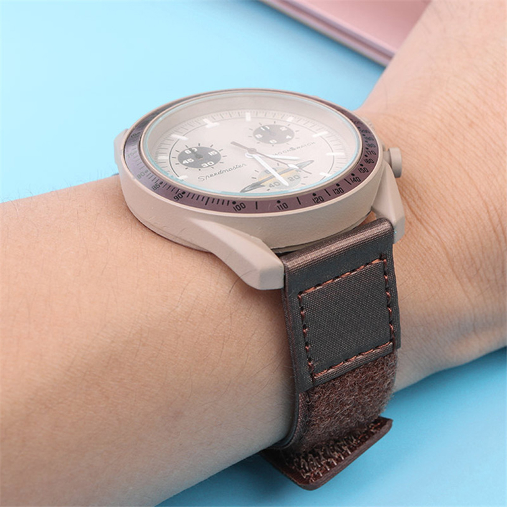 Genuine Leather Strap 20mm for Omega X S-watch Moonwatch Planet Canvas ...
