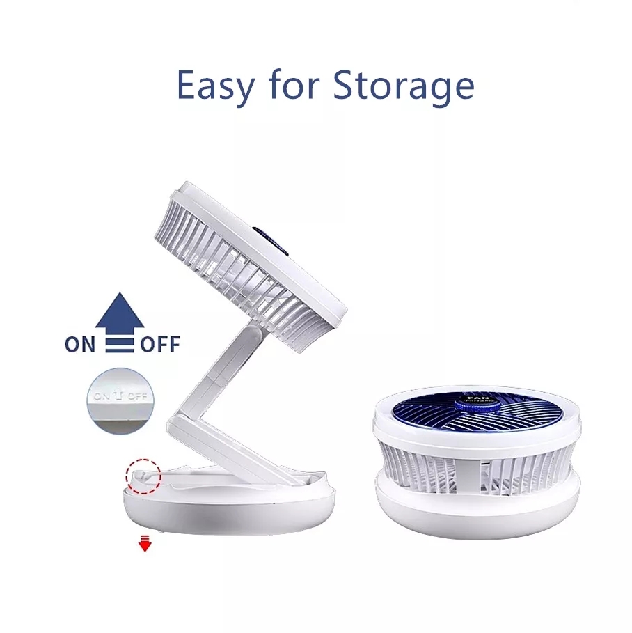 4 in 1 Rechargeable Fan Wall Folding Fan Cooling Fan Portable Desktop ...