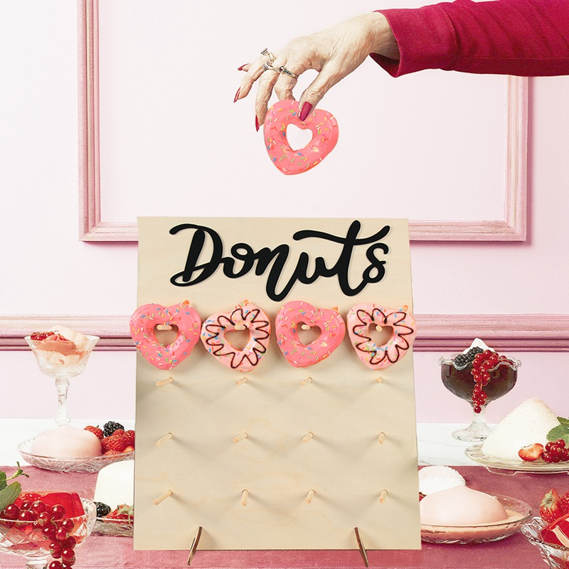 DIY Wooden Number Donuts Wall Display Stand Numbers Donut Stand ...
