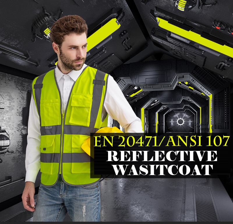 READY STOCK Hi Vis Vest With Pockets Yellow Blue Reflective Vest Safety ...