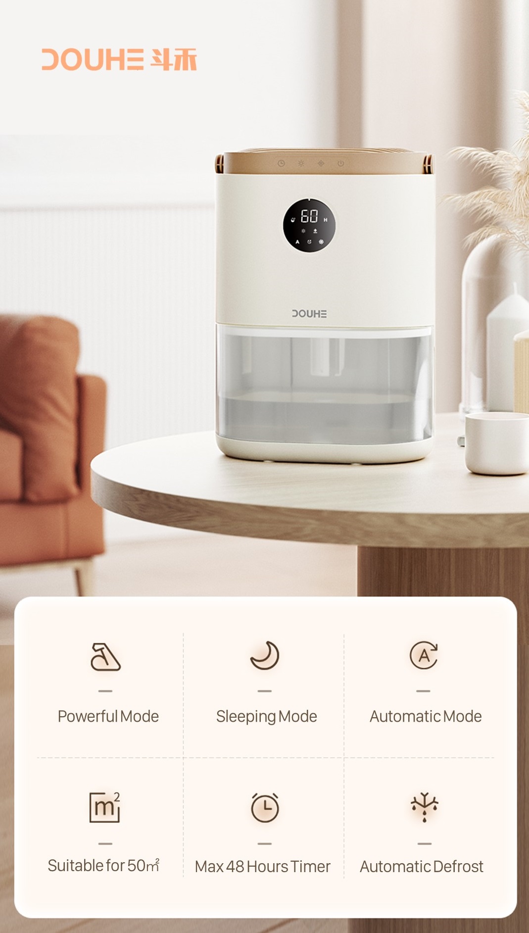 Xiaomi Douhe Dehumidifier for Bathroom Bedroom Air Dehumidifier ...