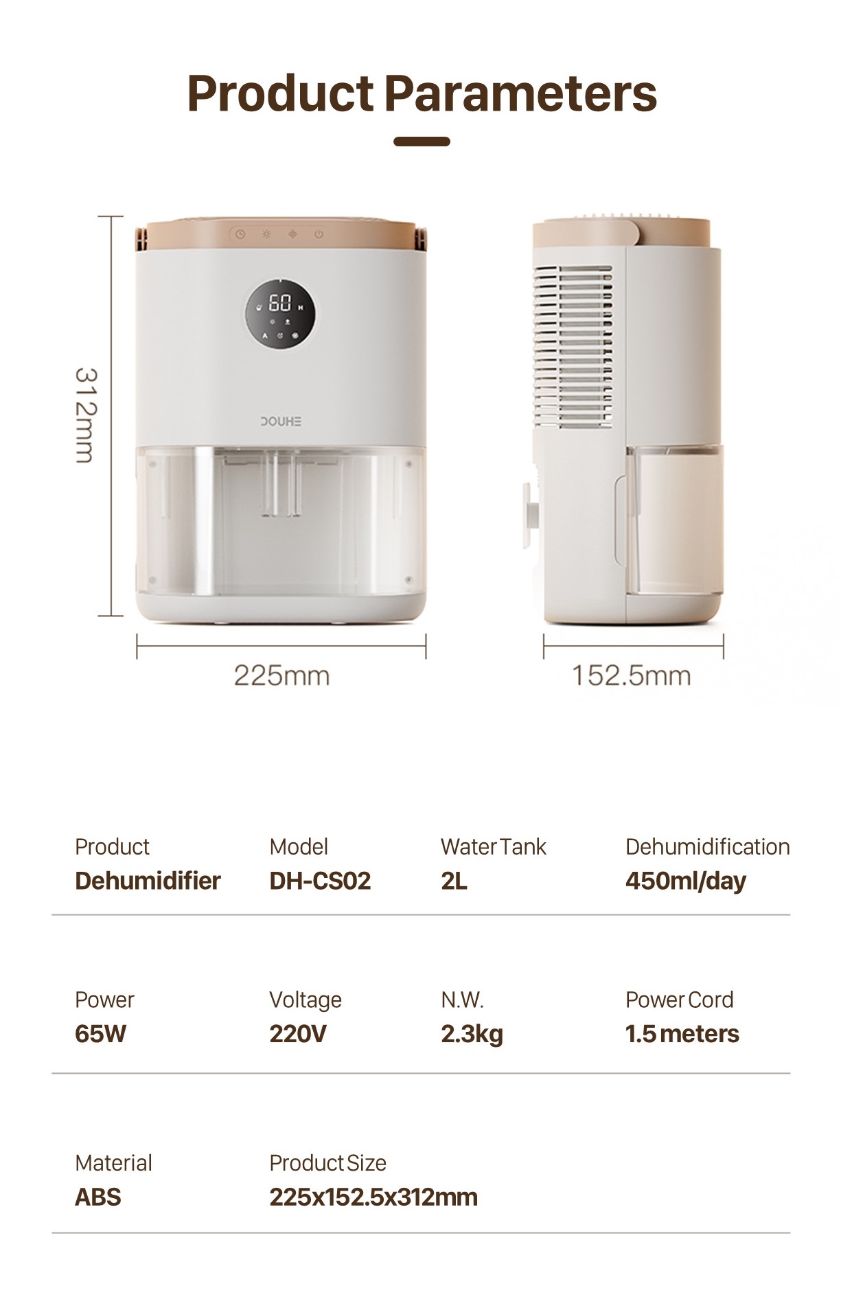 【MY STOCK】Xiaomi Douhe Dehumidifier for Home Bathroom Bedroom Air ...