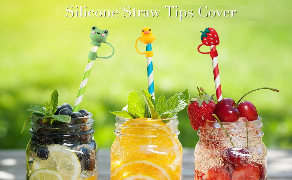 Straw Tips Cover,Reusable Straw Covers Cap for 6-8mm Straw,Dust Proof ...