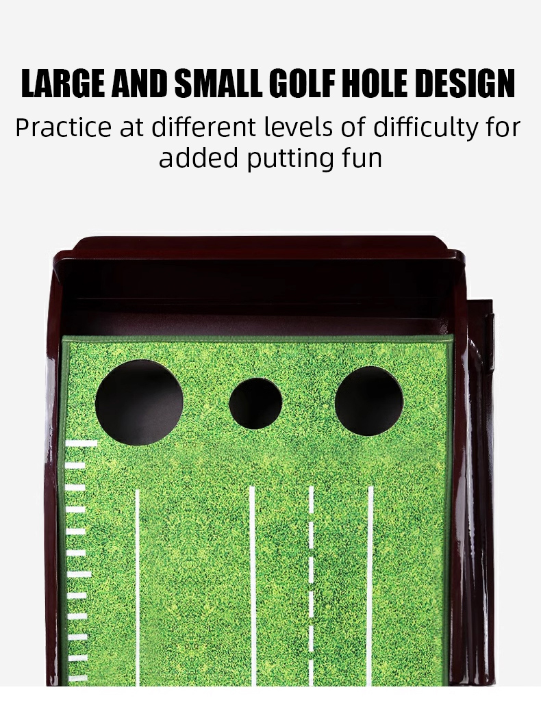 PGM New style adjustable height wooded 3m golf putting mat with three ...