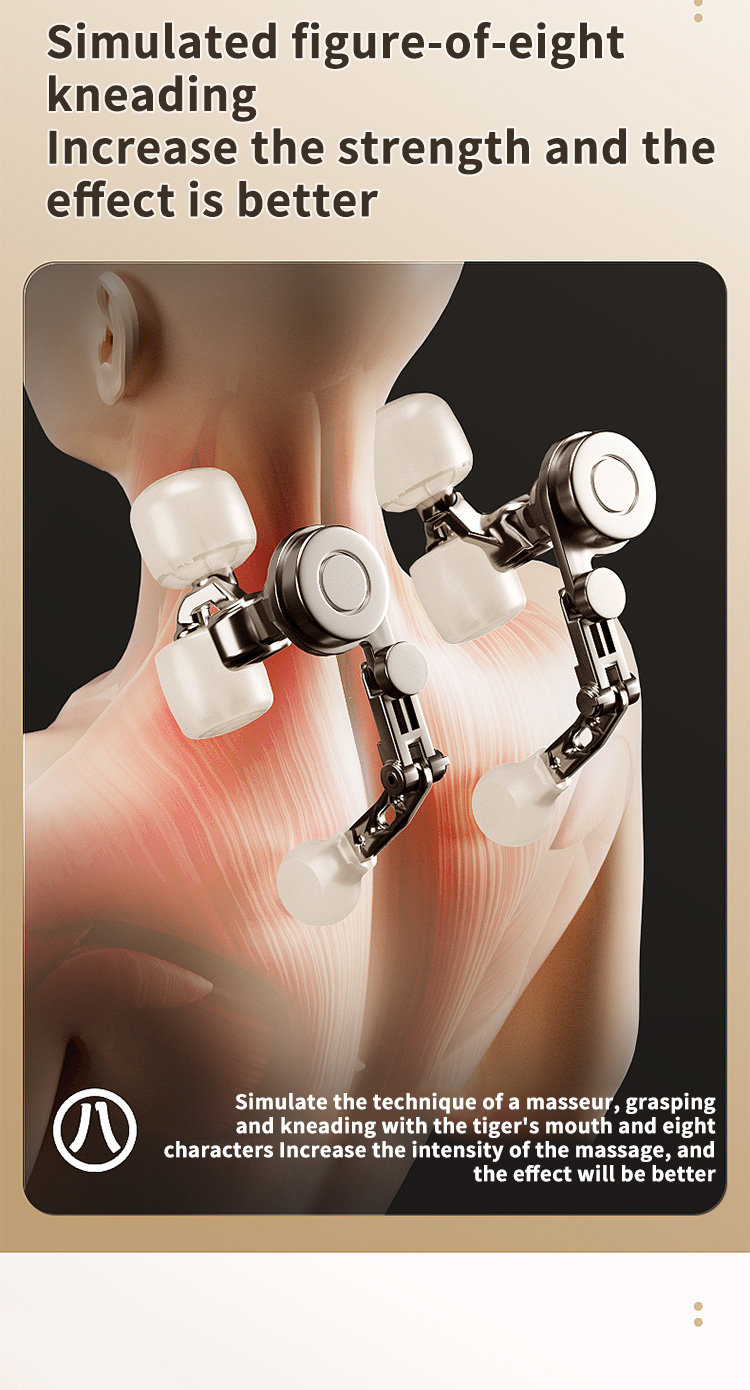 JinKairui Shoulder and Neck Massager New 8 Heads Clamp Kneading Massage ...