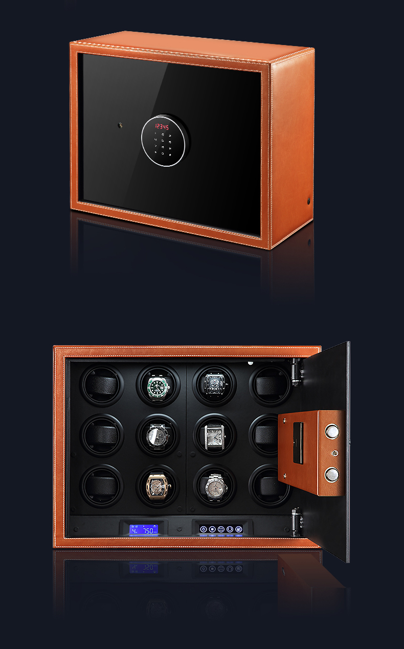 IBBETON Automatic Watch Winder Safe Box Carbon Fiber Double Watch ...