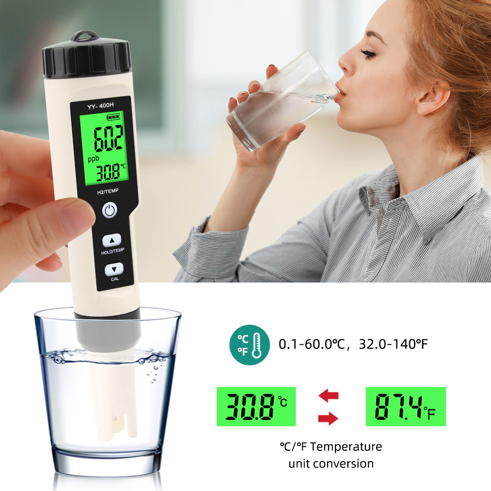 Professional Temperature Hydrogen-Rich H2 Meter Digital Water Quality ...