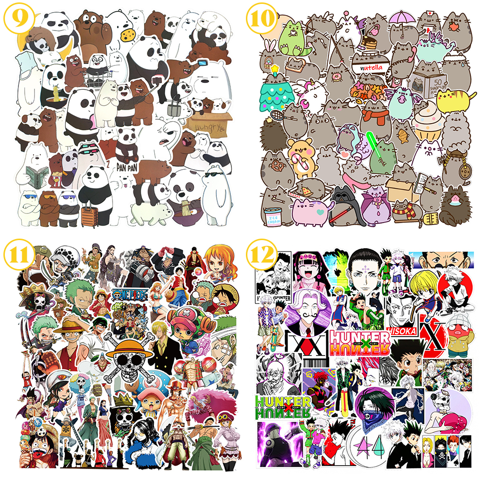 MUYA 50/100 Pcs Various of Japan Anime Stickers Cartoon Stickers ...