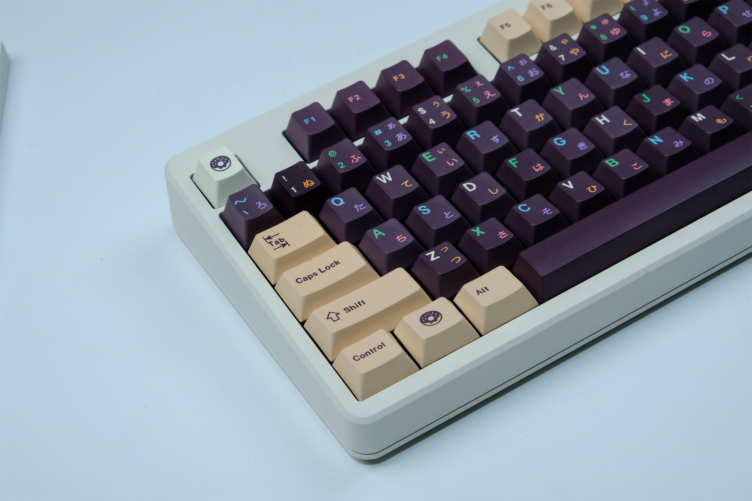 DOMIKEY GLOVE Donut Keycaps, 129 Keys PBT Keycaps Cherry Profile DYE ...