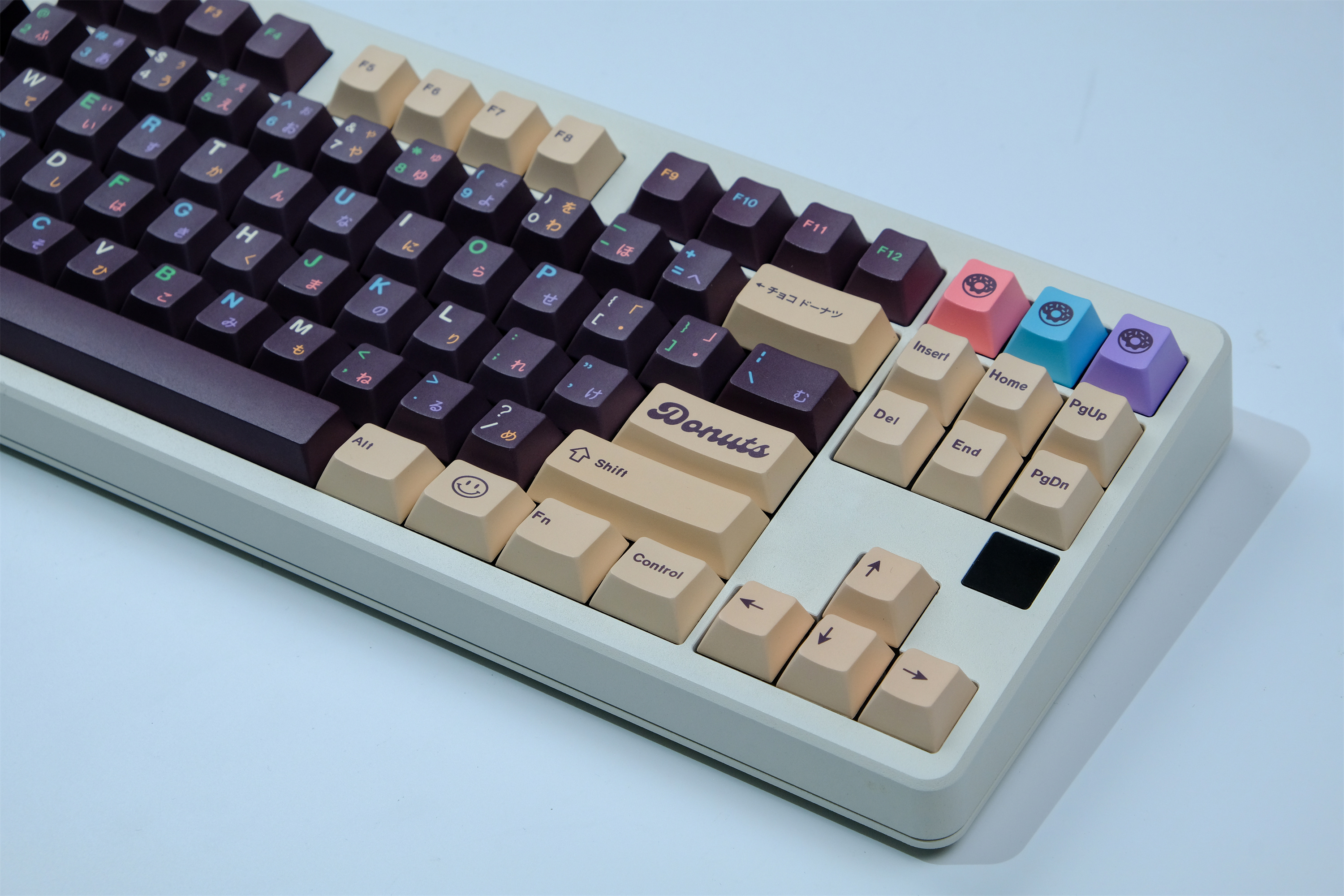 DOMIKEY GLOVE Donut Keycaps, 129 Keys PBT Keycaps Cherry Profile DYE ...