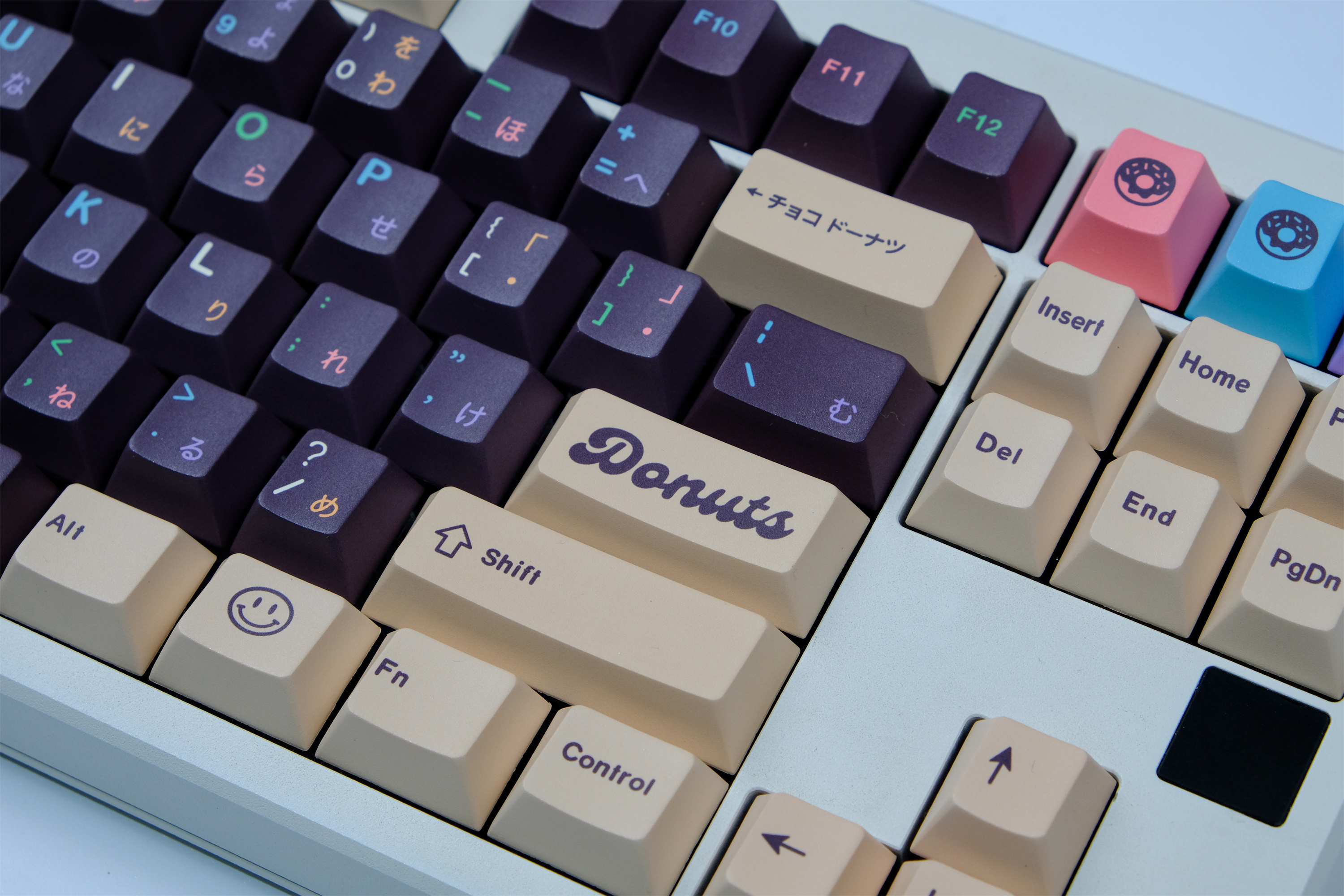 DOMIKEY GLOVE Donut Keycaps, 129 Keys PBT Keycaps Cherry Profile DYE ...