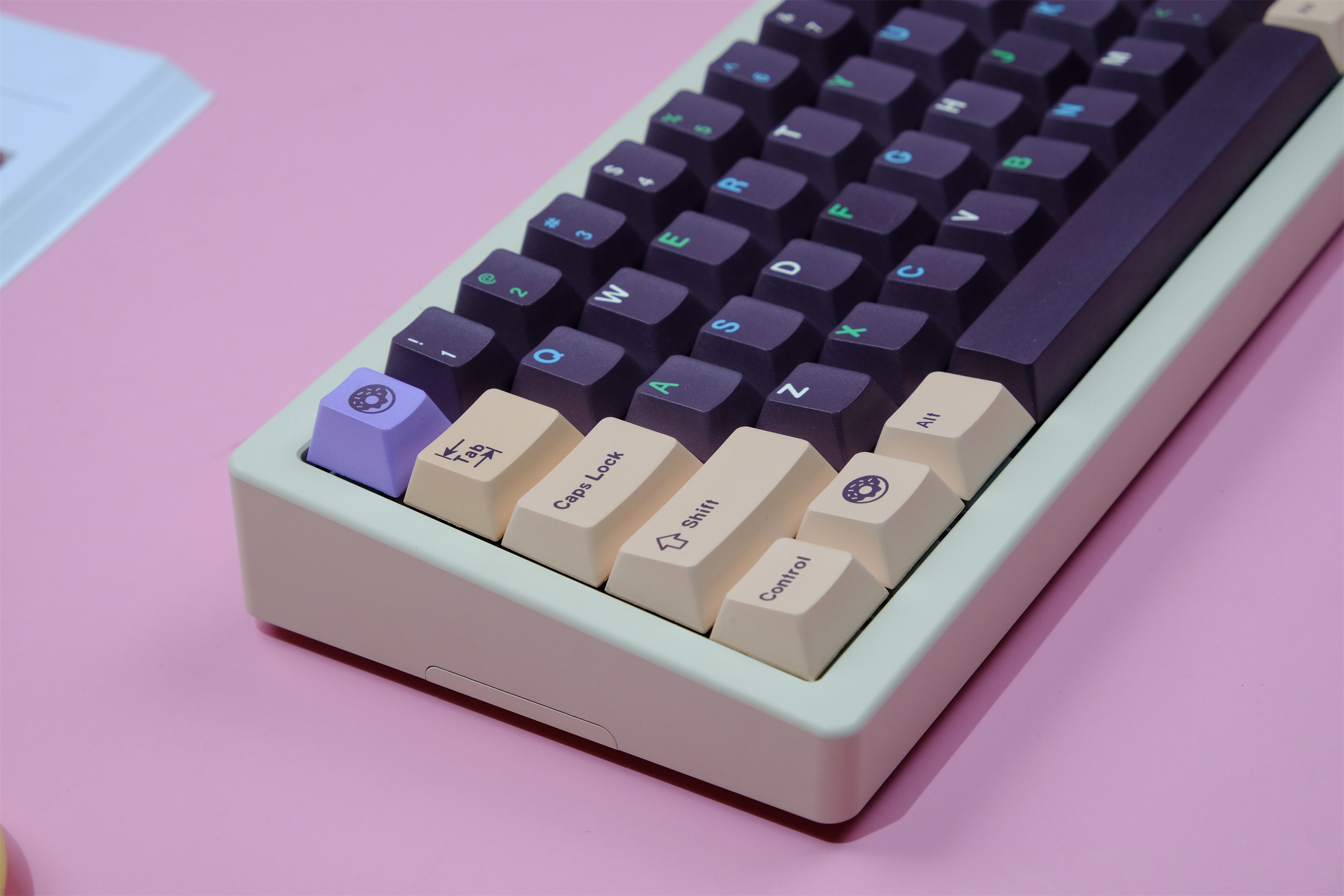 DOMIKEY GLOVE Donut Keycaps, 129 Keys PBT Keycaps Cherry Profile DYE ...