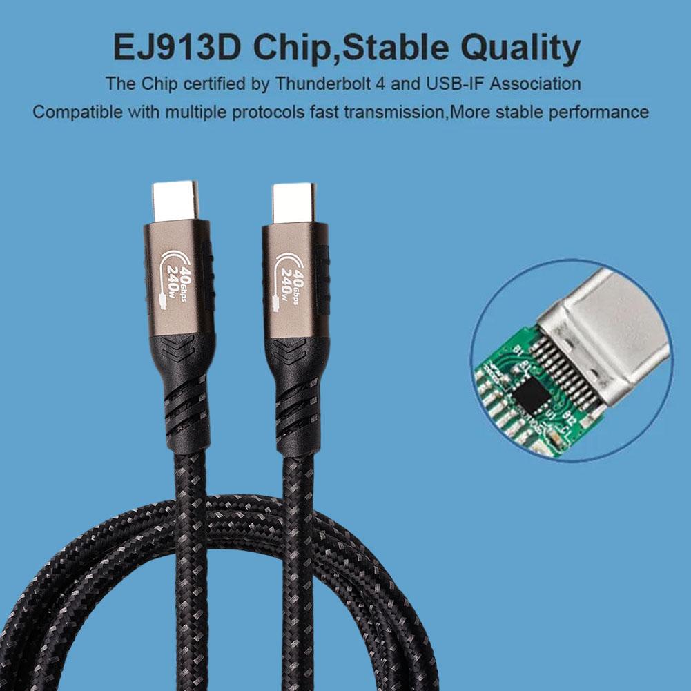 USB4 Data Cable Thunderbolt 4 Type C Dual 4K 8K 60hz Projection Cable ...
