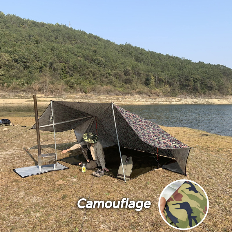 19 Hanging Points Camping Flysheet 210T Polyester Waterproof 3x4m Tent ...