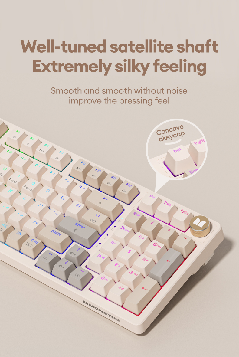 Monster KM4 Keyboard Games Fully Compatible Long Battery Life RGB Light ...