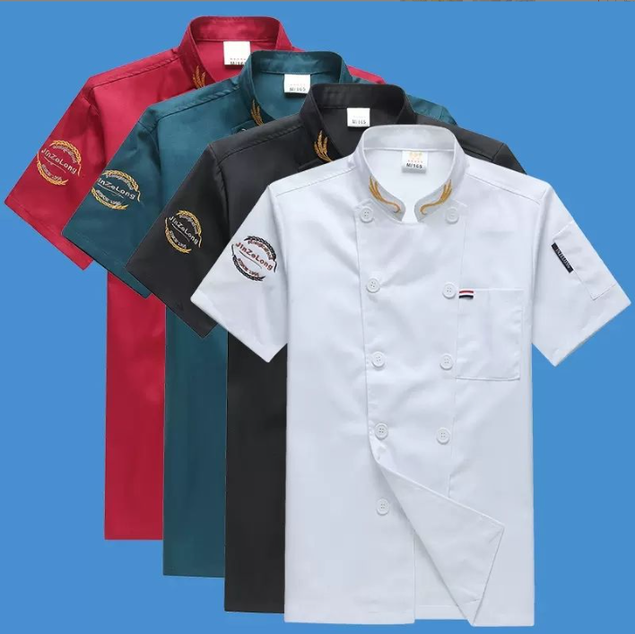 Ready Stock Chef work uniform short-sleeved male thin section ...