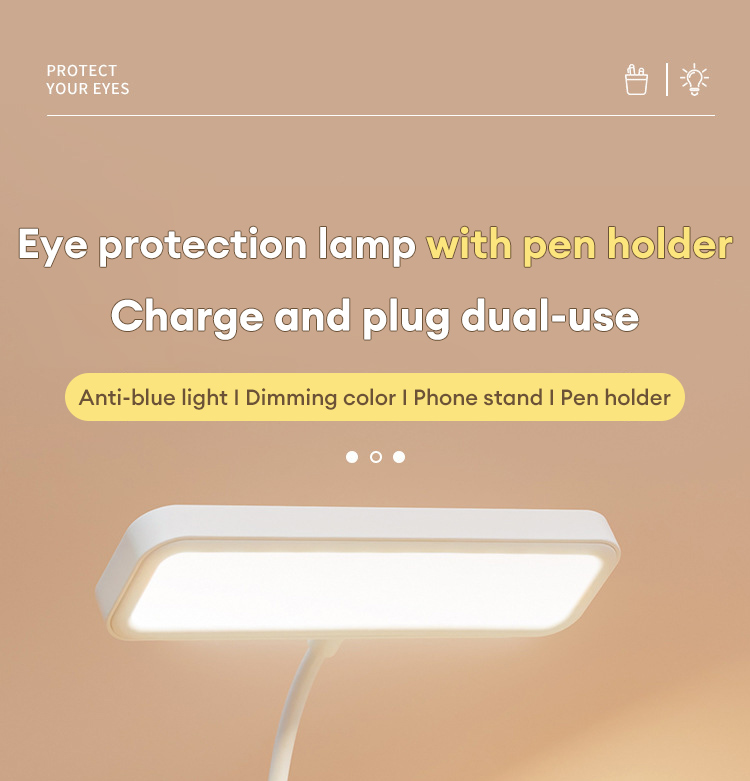 Study Table Lamp Eye-Caring LED Desk Lamp 3 Color Adjustable LED ...