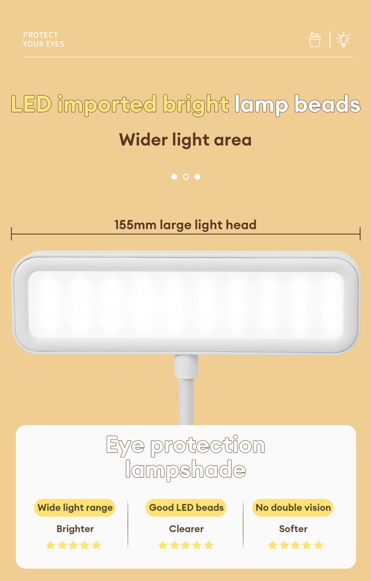 Study Table Lamp Eye-Caring LED Desk Lamp 3 Color Adjustable LED ...