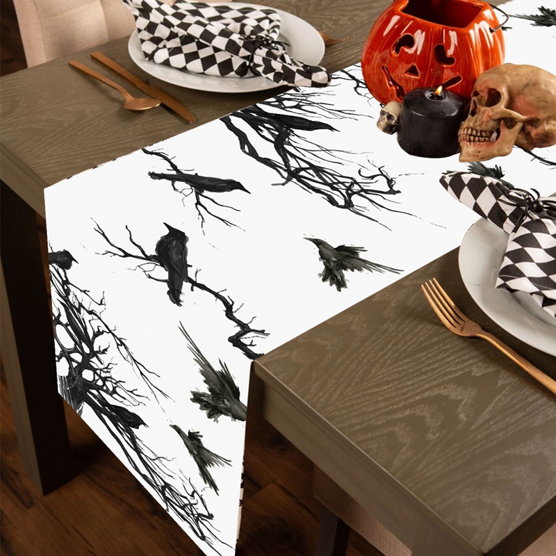 35*180cm Halloween Horror Theme Pumpkin Blood Hand Crow Little Ghost ...